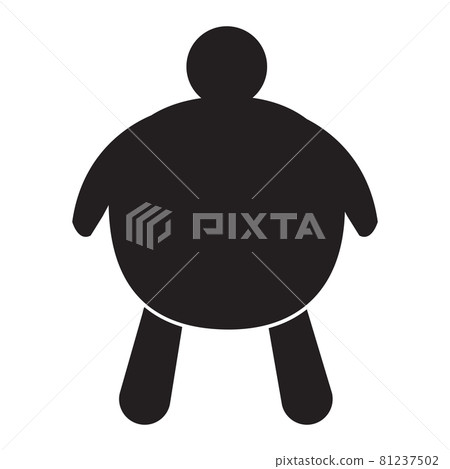 fat people icon on white background. fat man... - Stock Illustration ...