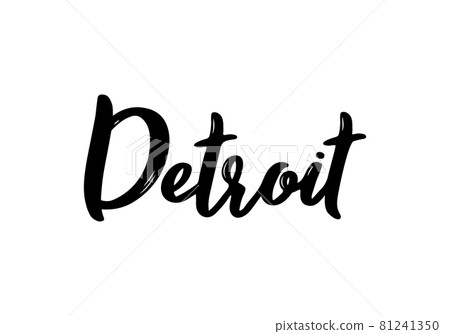 Detroit - hand drawn lettering name of USA city. - Stock Illustration ...