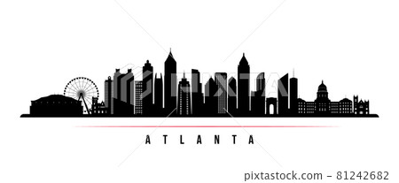 Atlanta city skyline horizontal banner. - Stock Illustration [81242682 ...