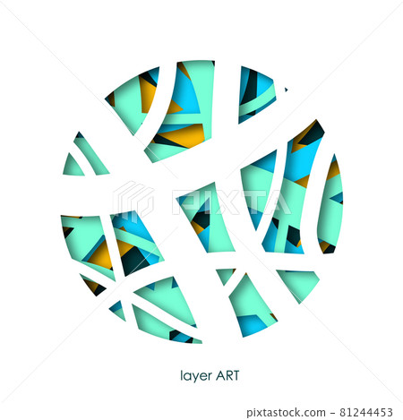 Paper art cut in a circle layers - Stock Illustration [81244453] - PIXTA