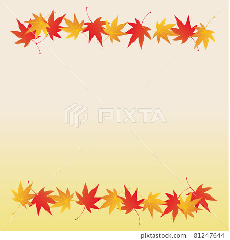 Autumn leaves illustration horizontal frame - Stock Illustration ...