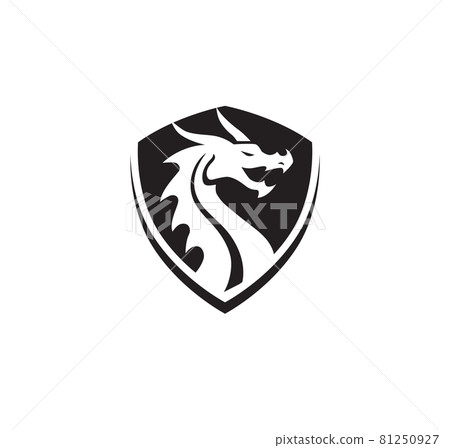 abstract simple dragon shield logo - Stock Illustration [81250927] - PIXTA