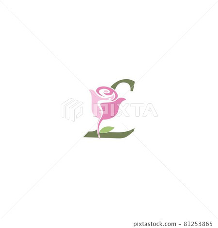 Letter L with rose icon logo vector template - Stock Illustration ...