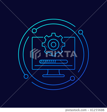 update, software line vector icon - Stock Illustration [81255686] - PIXTA