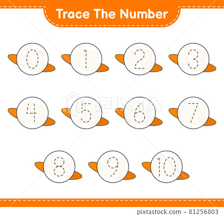 Trace the number. Tracing number with Summer... - Stock Illustration ...
