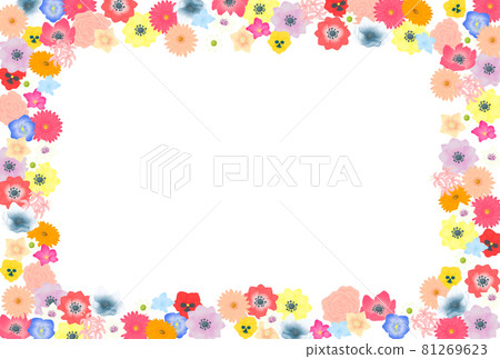Flower frame postcard background material - Stock Illustration ...