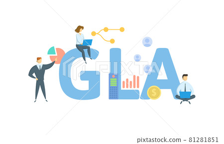 GLA, Gross Leaseable Area. Concept with... - Stock Illustration ...