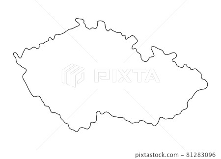 Czech Republic Outline flag map. Vector... - Stock Illustration ...