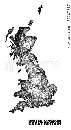Network Irregular Mesh Great Britain Map - Stock Illustration [81287817 ...