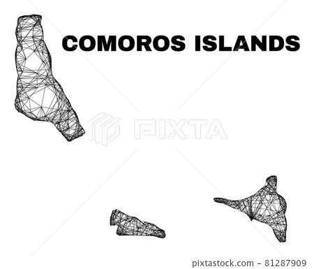 Network Irregular Mesh Comoros Islands Map - Stock Illustration ...