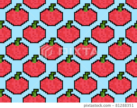 Red apple seamless pattern in pixel art style.... - Stock Illustration ...