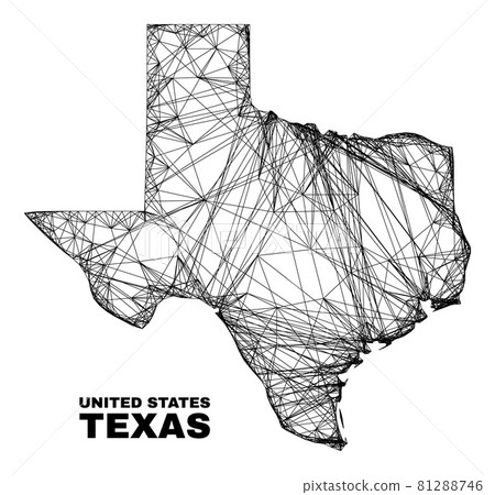 Hatched Irregular Mesh Texas State Map - Stock Illustration [81288746 ...