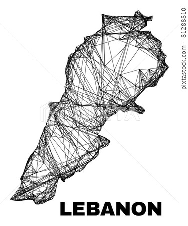 Net Irregular Mesh Lebanon Map - Stock Illustration [81288810] - PIXTA