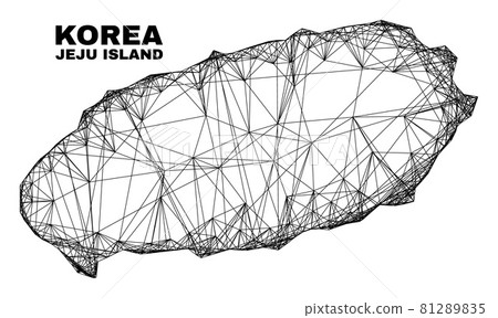 Net Irregular Mesh Jeju Island Map - Stock Illustration [81289835] - PIXTA