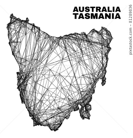Network Irregular Mesh Tasmania Island Map - Stock Illustration ...