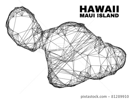 Network Irregular Mesh Maui Island Map - Stock Illustration [81289910 ...