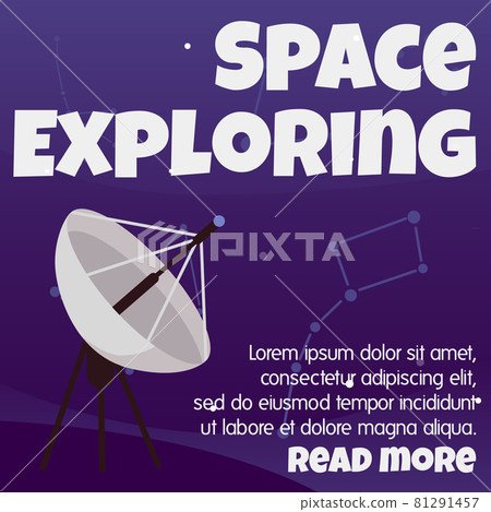 Space exploring banner with telescope or... - Stock Illustration ...