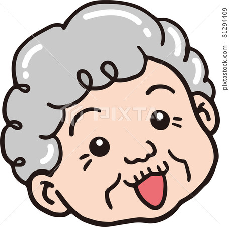 80's grandma's face_color - Stock Illustration [81294409] - PIXTA
