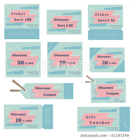 Material set for tickets and coupons - Stock Illustration [81297249 ...