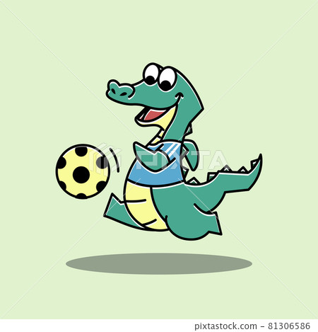 Crocodile Alligator Football Soccer Sport Funny... - Stock Illustration ...
