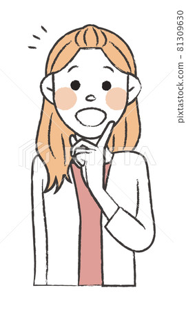 Woman noticed orange hand-painted upper body - Stock Illustration ...