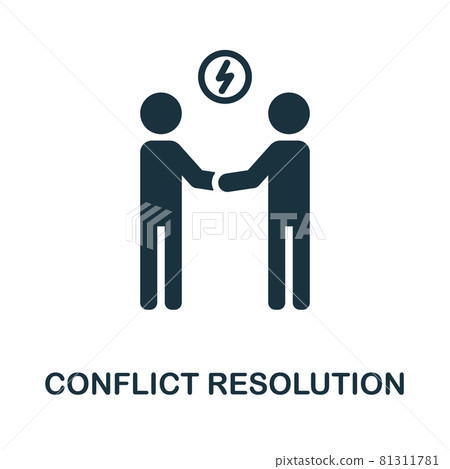 Conflict Resolution flat icon. Colored sign... - Stock Illustration ...