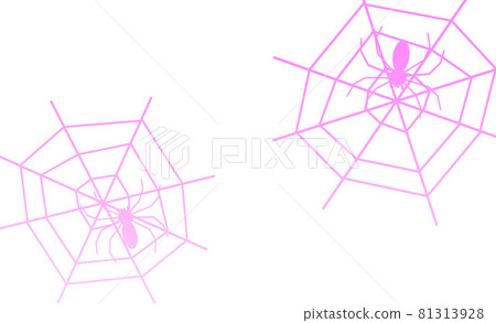 White background with pink spider web and... - Stock Illustration ...