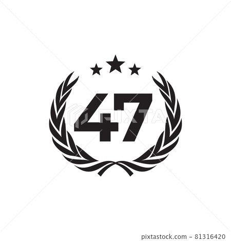 47th years anniversary emblem logo design template - Stock Illustration ...