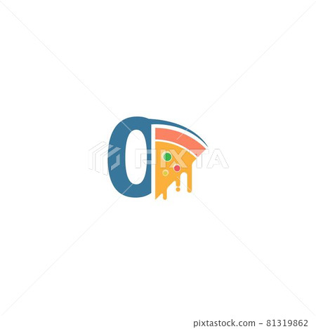 Number zero with pizza icon logo vector - Stock Illustration [81319862 ...