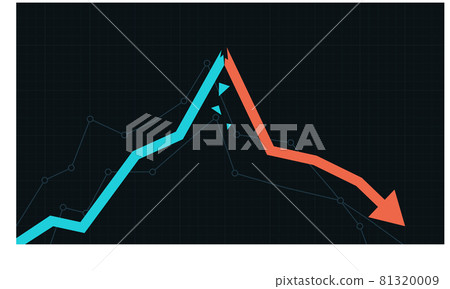 Stock market growth and sudden drawdown... - Stock Illustration ...