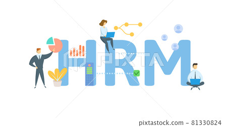 HRM, Human Resources Management. Concept with... - Stock Illustration ...