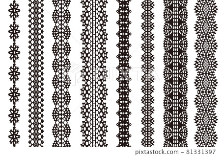 A set of lace ribbons. Seamless vector material. - Stock Illustration ...