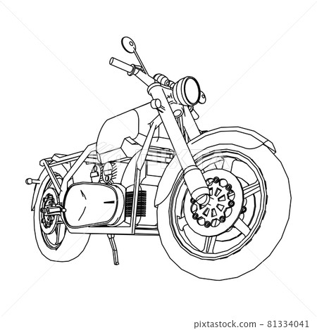 Road bike. Motorcycle in the contour lines.... - Stock Illustration ...