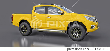 Yellow commercial vehicle delivery truck with a... - Stock Illustration ...
