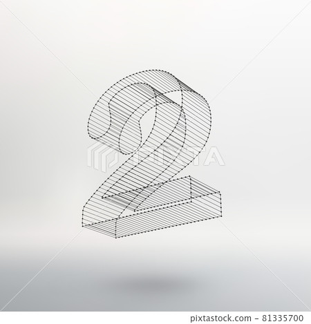 Vector low poly numbers font. Polygon number... - Stock Illustration ...