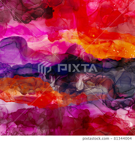 Alcohol ink art abstract background) Dark red... - Stock Illustration ...
