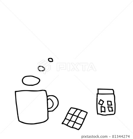 Coffee break line drawing illustration (copy... - Stock Illustration ...