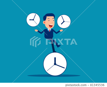 Business character holding clock. Time control... - Stock Illustration ...