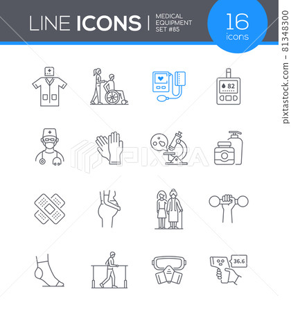 Medical equipment - modern line design style... - Stock Illustration ...
