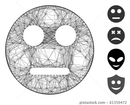 Linear Neutral Smiley Vector Mesh - Stock Illustration [81350472] - PIXTA
