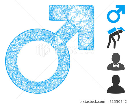 Hatched Male Symbol Vector Mesh - Stock Illustration [81350542] - PIXTA