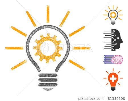 Linear Innovation Bulb Vector Mesh - Stock Illustration [81350608] - PIXTA