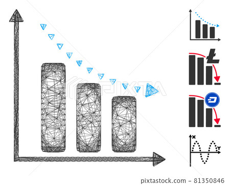 Linear Dotted Negative Trend Vector Mesh - Stock Illustration [81350846 ...