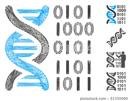 Linear DNA Binary Code Vector Mesh - Stock Illustration [81350990] - PIXTA