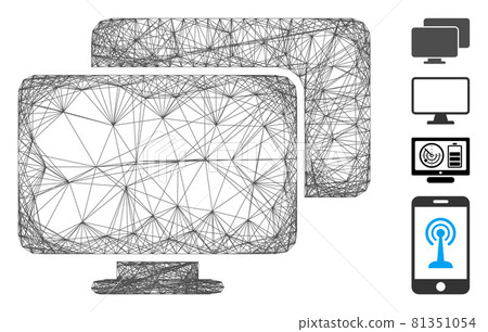 Linear Computers Vector Mesh - Stock Illustration [81351054] - PIXTA