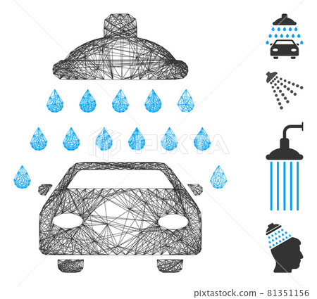 Linear Car Shower Vector Mesh - Stock Illustration [81351156] - PIXTA