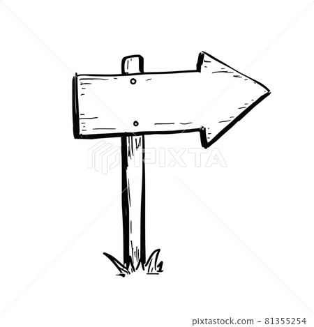 Sketch direction sign. Hand drawn - Stock Illustration [81355254] - PIXTA