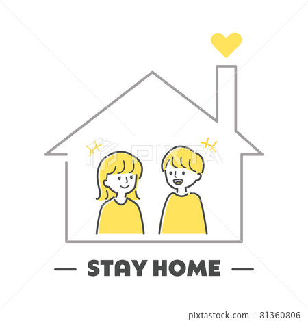 Family enjoying stay home, couple, home time - Stock Illustration ...