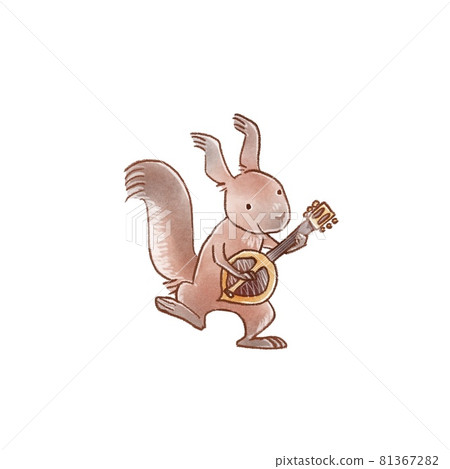 Squirrel playing the guitar - Stock Illustration [81367282] - PIXTA
