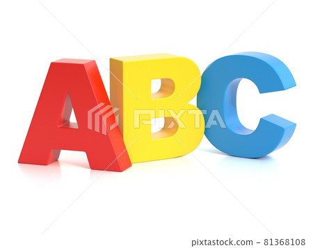 Learning letters 3d concept, ABC colorful... - Stock Illustration ...